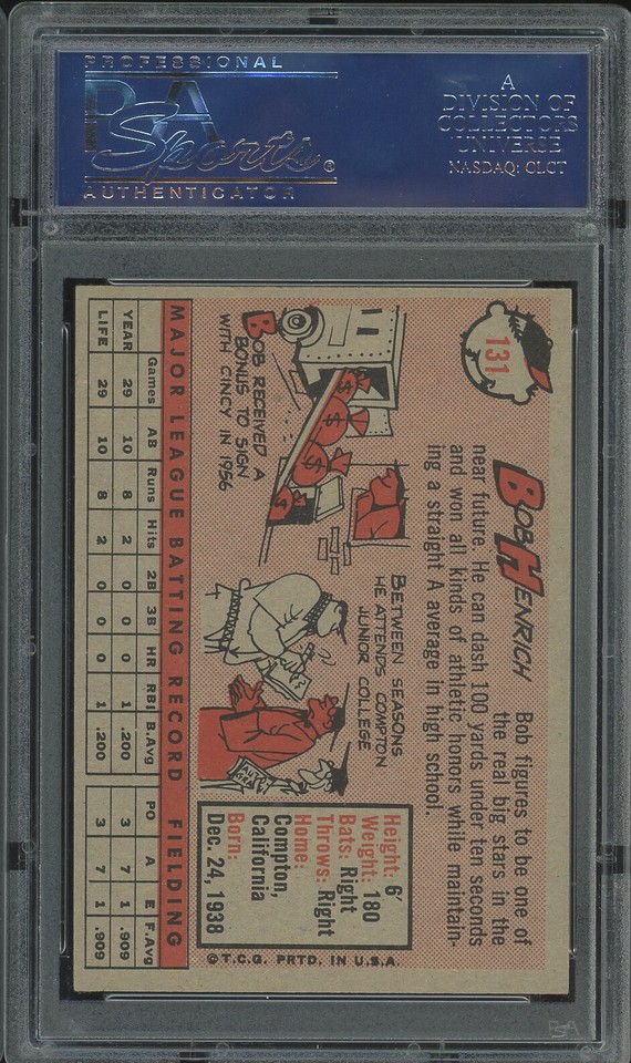 1958 Topps #131 Bob Henrich PSA 6 (BB01) | eBay