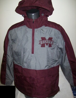 Mississippi State Bulldogs Hooded Half Zip Jacket "M STATE" Logo M L XL ...