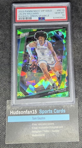 Jalen Williams 2023 Panini NSCC VIP Gold Pack #RC13 Green Sparkle 3/99 ...