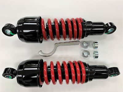Harley Sportster 11" Heavy Duty Short Black Red Bobber Shocks | eBay