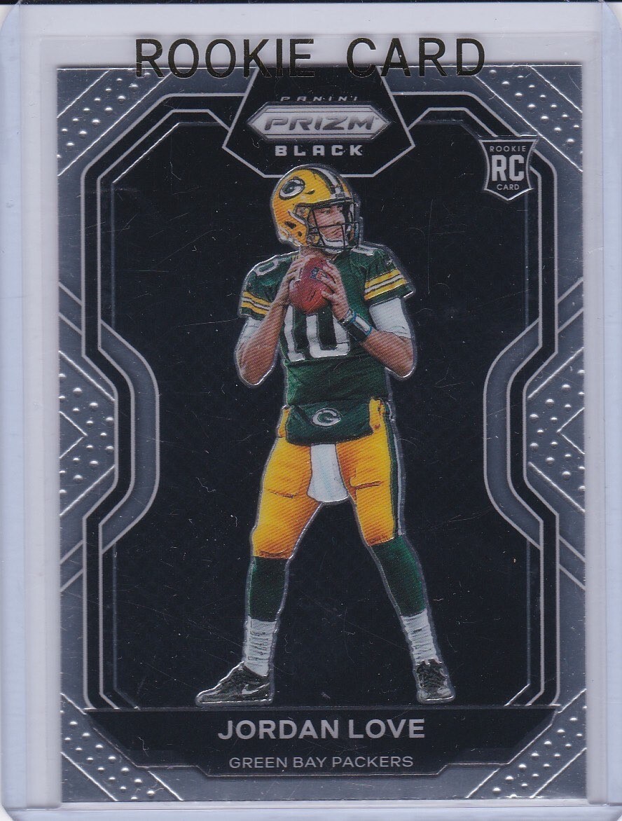 JORDAN LOVE ROOKIE CARD 2020 Panini BLACK PRIZM $$ RC Football GREEN ...