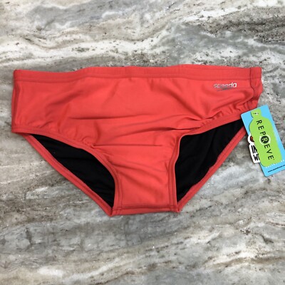 New Speedo Men's Endurance Solid One Swim Race Brief Post It Pink 34 ...