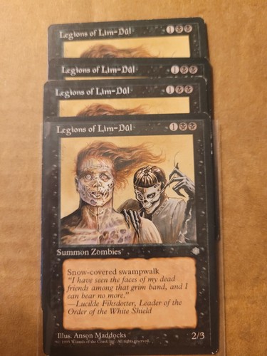 4x MTG Legions of Lim-Dul Black Zombie Magic Playset LP x 4 | eBay