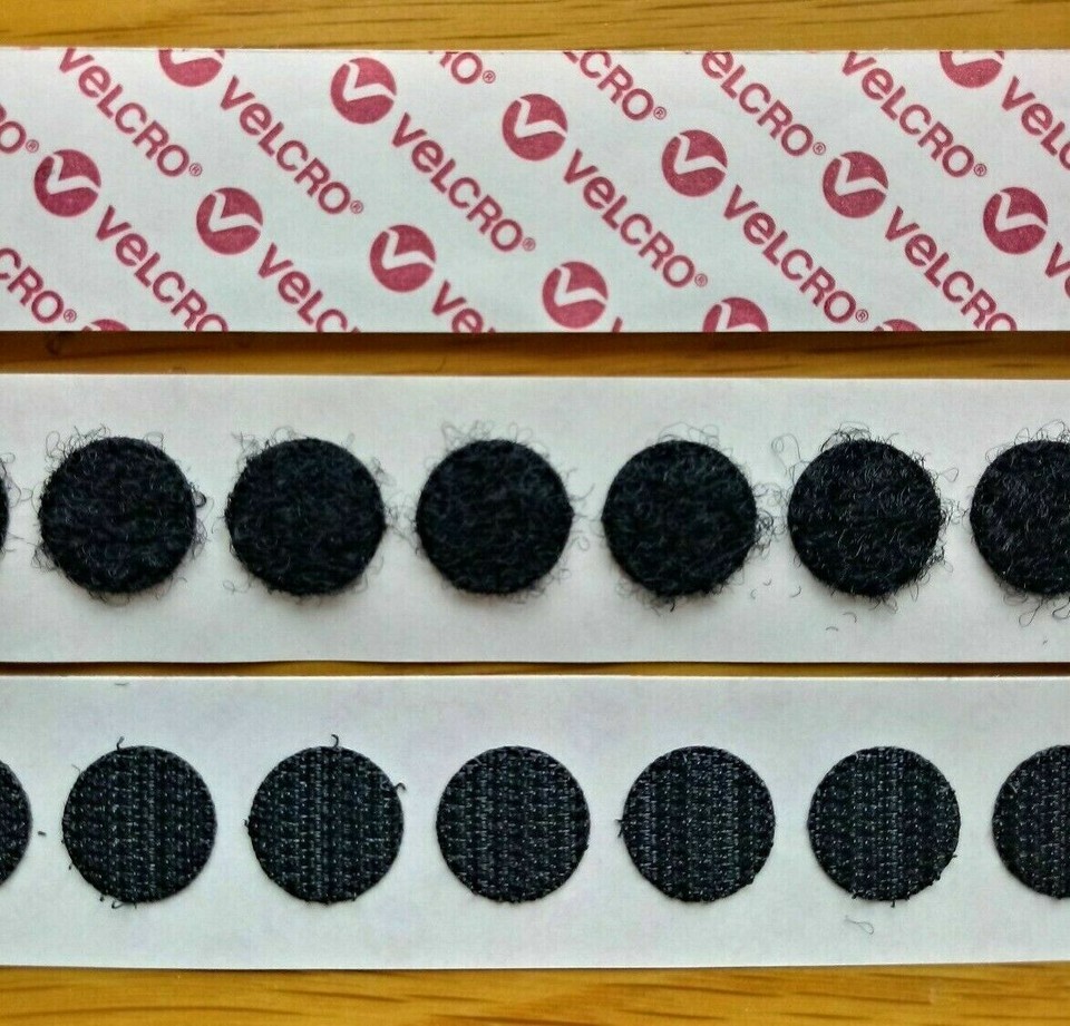 VELCRO® Brand Hook And Loop Stick On Dots/Coins/Spots Black or White ...