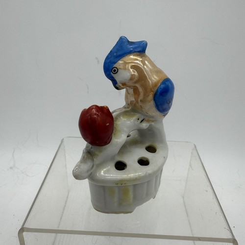 Vintage Pie Bird Vent/Flower Frog with Basket Hand Painted Japan | eBay