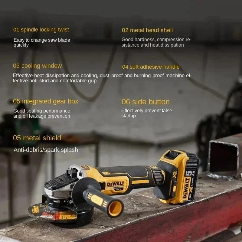 DEWALT DCG405 125mm Flat Head Angle Grinder Bare Tool 20V Brushless ...