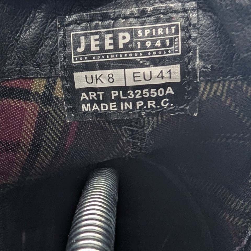 JEEP SPIRIT PRODUCTS Black Faux Leather Chelsea Lug Sole Boots EU 41 ...