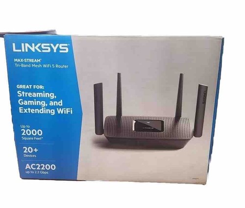 Linksys Max-Stream Tri-Band Mesh WiFi 5 Router-AC2200. See Description ...