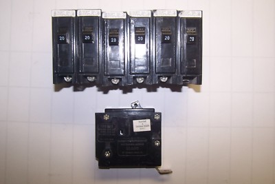 (7) CUTLER HAMMER 20 AMP CIRCUIT BREAKERS 120/240 VOLT 1 POLE BA1020 ...