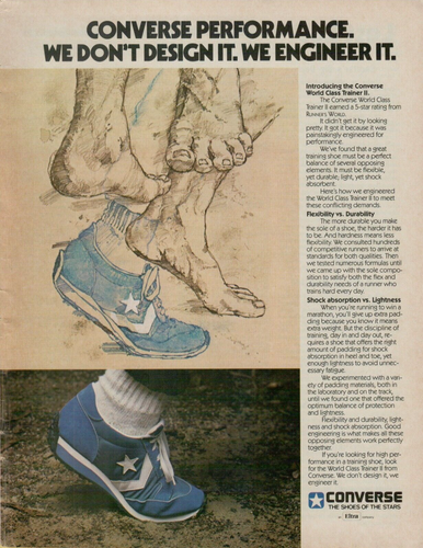 1979 Converse World Class Trainer II Shoes of the Stars VINTAGE PRINT ...