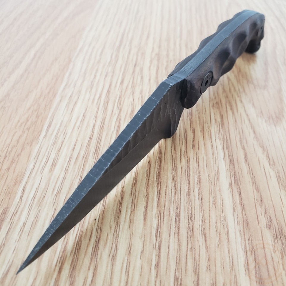 Stroup Knives Mini Fixed Knife 3" Full Tang 1095HC Steel Blade Rosewood ...