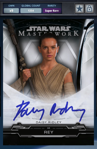 Topps Star Wars Card Trader 2020 Rey Daisy Ridley Masterwork Signature Super | eBay