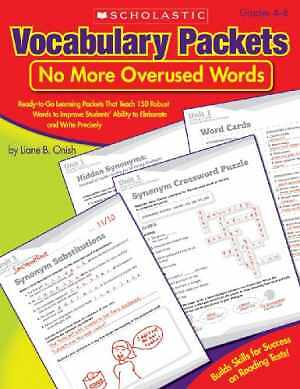 Vocabulary Packets: No More Overused Words: - Paperback, by Onish Liane ...