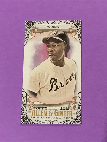 2021 Topps Allen & Ginter Hank Aaron Mini Black Border #1 Atlanta ...