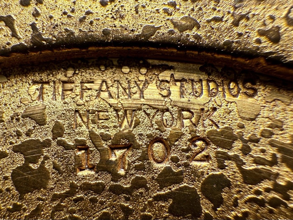 ANTIQUE TIFFANY STUDIOS NEW YORK BELLFLOWER MOTIF FOOTED COMPOTE TAZZA ...