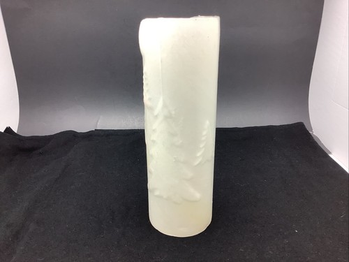 Vtg Bullfrog Light Co Candle White With Pine Trees Used 9” Pillar ...