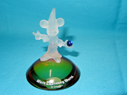 Frosted Mickey Mouse Sorcerer holding Crystal, Figure Walt Disney World ...