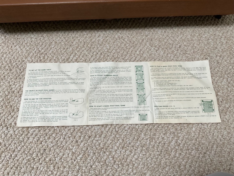 Vintage 1972 Milton Bradley Pivot Pool Tabletop Game Complete Lucille ...