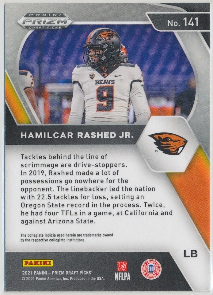 Hamilcar Rashed Jr - Oregon State - 2021 Prizm Draft Picks Football ...