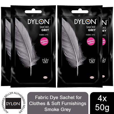 Dylon Hand Fabric Dye Sachet, Smoke Grey, 4 Packs of 50g 5000325044586 ...