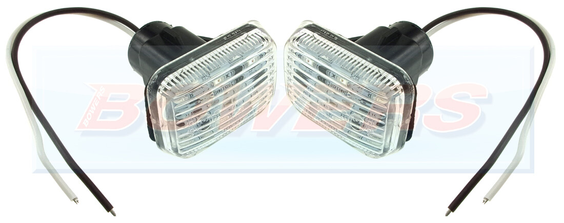 2x Land Rover Defender or Classic Mini Clear LED Side Repeater ...
