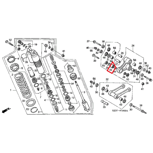 GENUINE HONDA REAR SHOCK LINKAGE BEARING CR125R CR250R CRF250R CRF250X ...