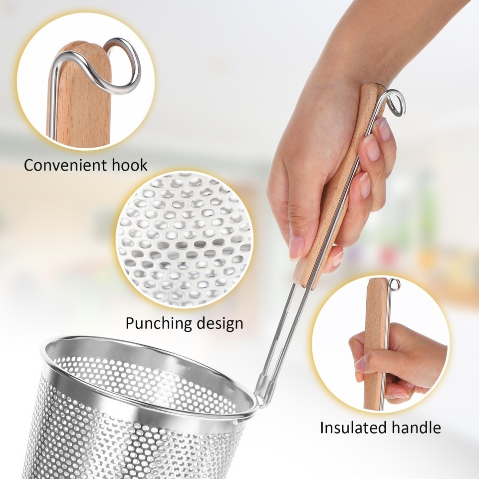 Noodle Basket Fine Mesh Sieve Strainer for Pasta Strainers Kitchen ...