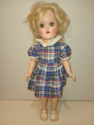 Vintage IDEAL Toni Doll 14" 90 W Walker Long Blonde Hair Green Eyes | eBay