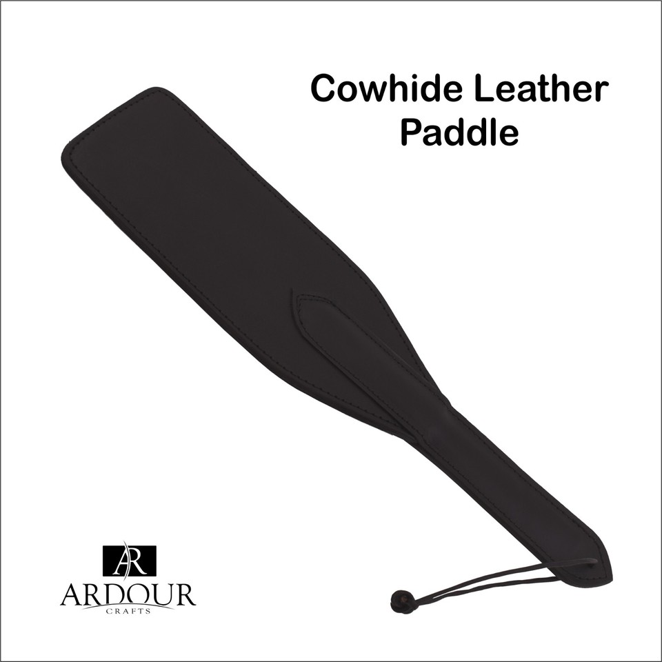 Bdsm Leather Paddle Real Cowhide Leather Slapper Handmade Black Fetish ...