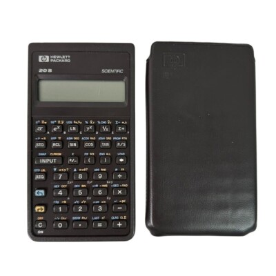 Vintage Hewlett Packard 20S Scientific Calculator w Case Brown HP 1987 ...