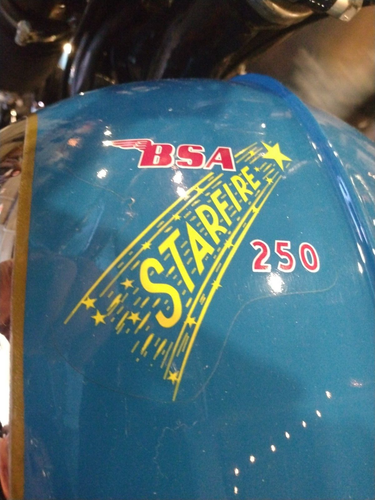 BSA STARFIRE Roadster & Scrambler C15 250 top tank vinyl decal sticker ...