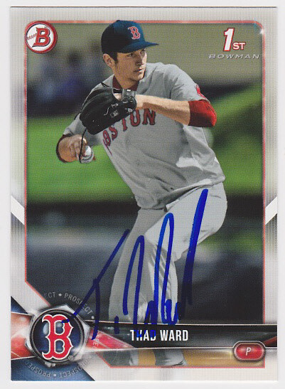 Thad Ward Signed 2018 Bowman Draft Rookie Card Boston Red Sox Autograph ...