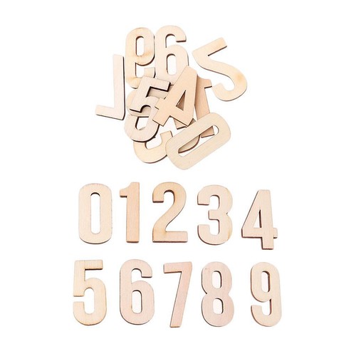 10 Pieces Blank Unfinished Wood 0-9 Arabic Numbers Pieces | eBay