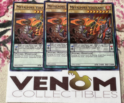 3x (M/NM) - Metalfoes Volflame - OP04-EN004 - Super Rare - Unlimited ...
