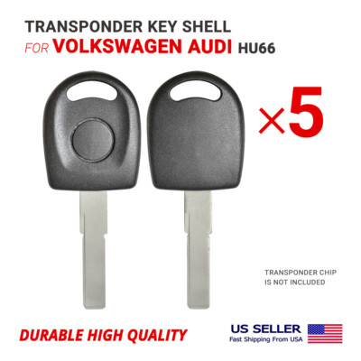 5x NEW Replacement Transponder Key Shell For Volkswagen Audi HU66 | eBay