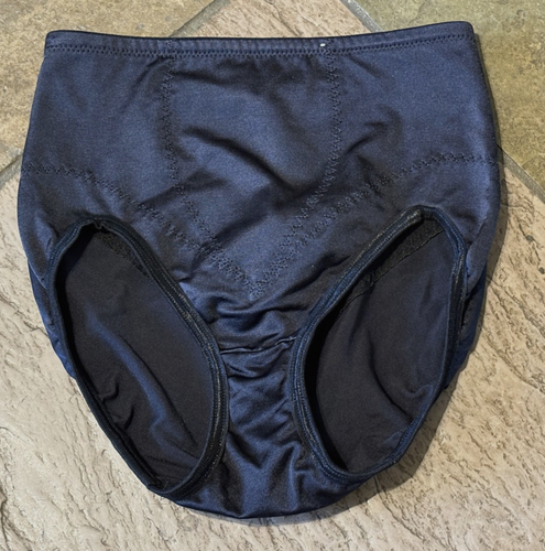 FLEXEES MF Medium BLACK SATIN Firm Control Shaper Panties #6944 VINTAGE ...