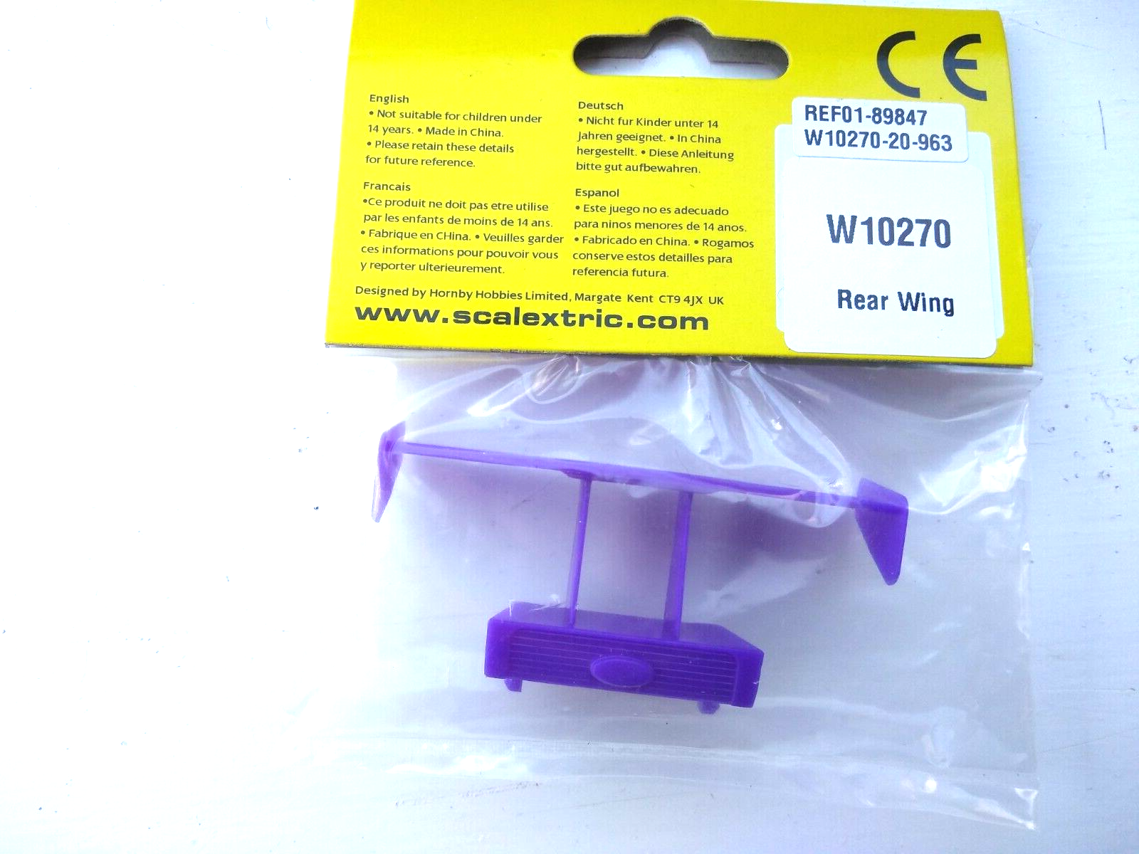 Scalextric Start LMP Rear Wing Spoiler W10270 for C3335W Purple car ...