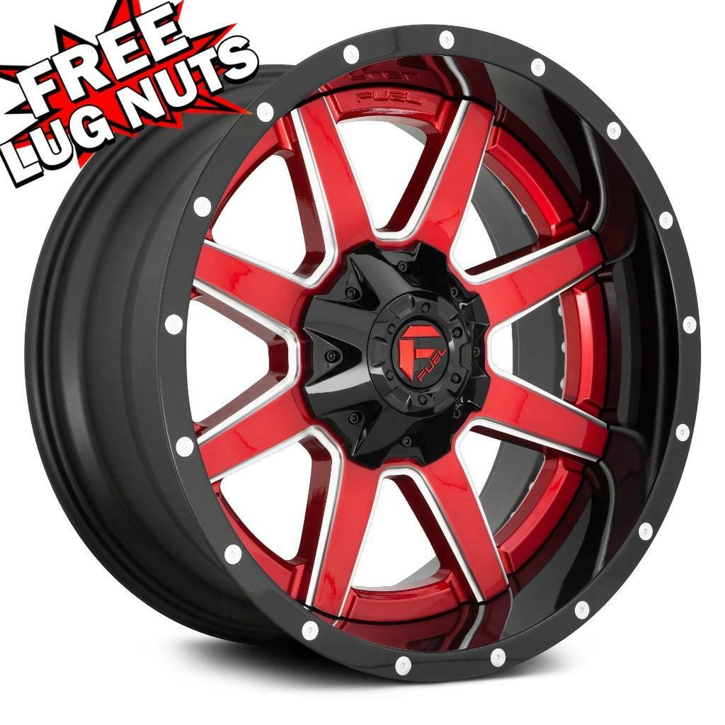 22 inch 22x12 Fuel D250 MAVERICK GLOSS RED wheel rim 6x5.5 6x139.7 -44 ...