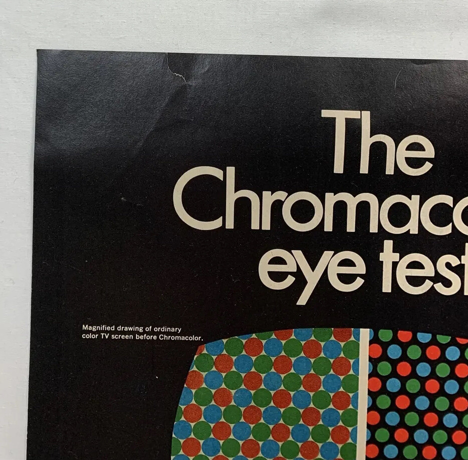 Zenith Chromacolor Eye Test Color TV 1970 Print Ad 10"x13 ...