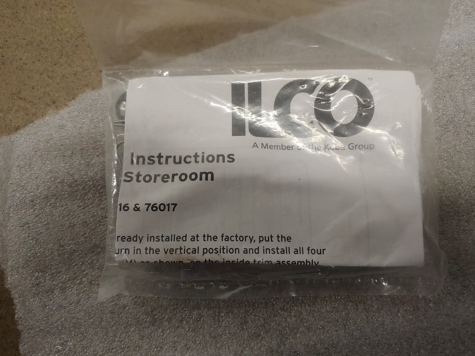 Kaba Ilco Generation E-760. HW 761 ASM/ADB/OFF KIT W/ARROW 2 LOCKS. Z1 ...