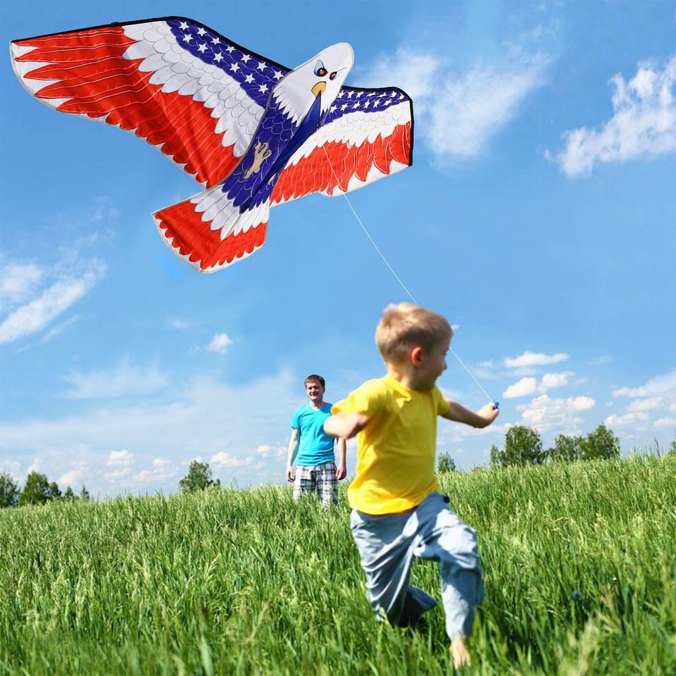 HONBO Huge Patriotic Eagle Kites for Adults and KidsEasy to Fly for ...