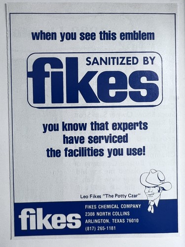 Fort Worth TX Fikes Chemical Co Graphic Advertisement Print Ad 1981 | eBay