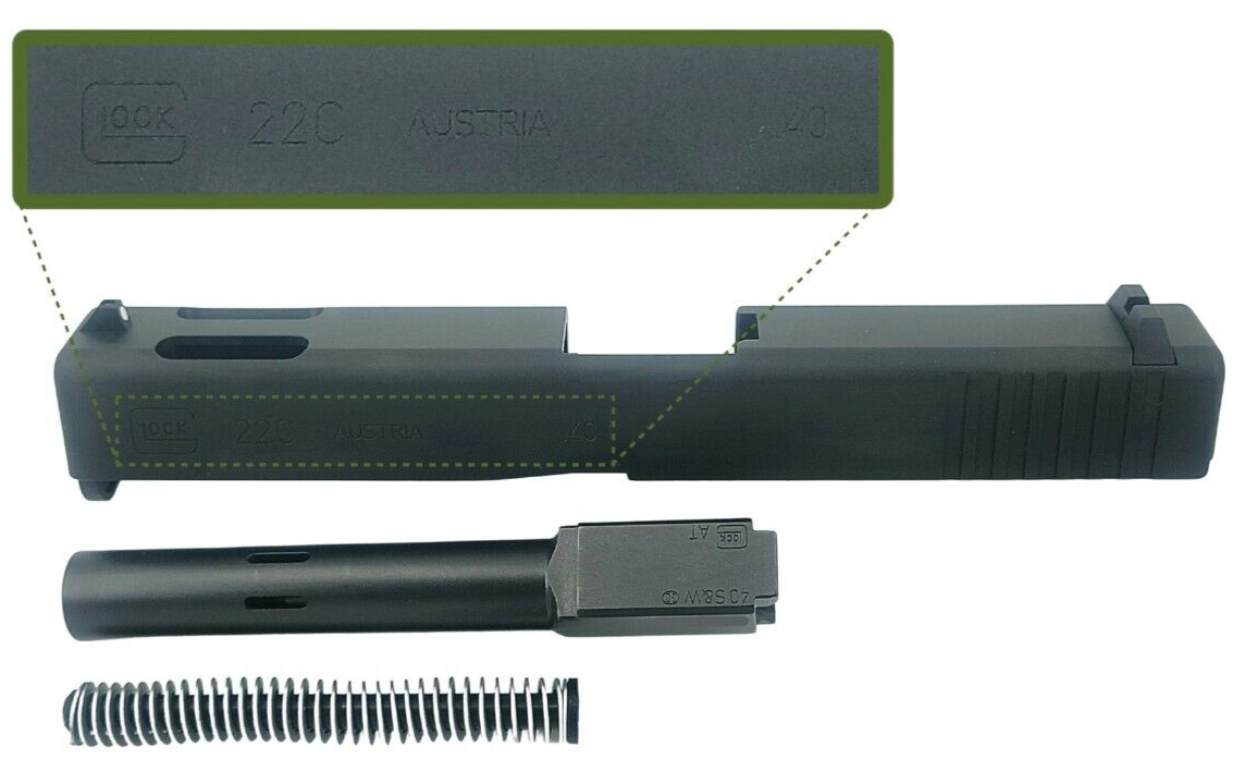 Glock 22-C Gen-3 Slide Complete Compensated Barrel kit OEM Factory .-40 ...