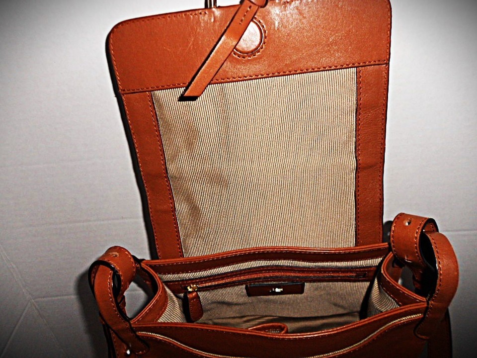 Radley London Crossbody Bag Purse Brown Leather No Radley Dog Tag | eBay