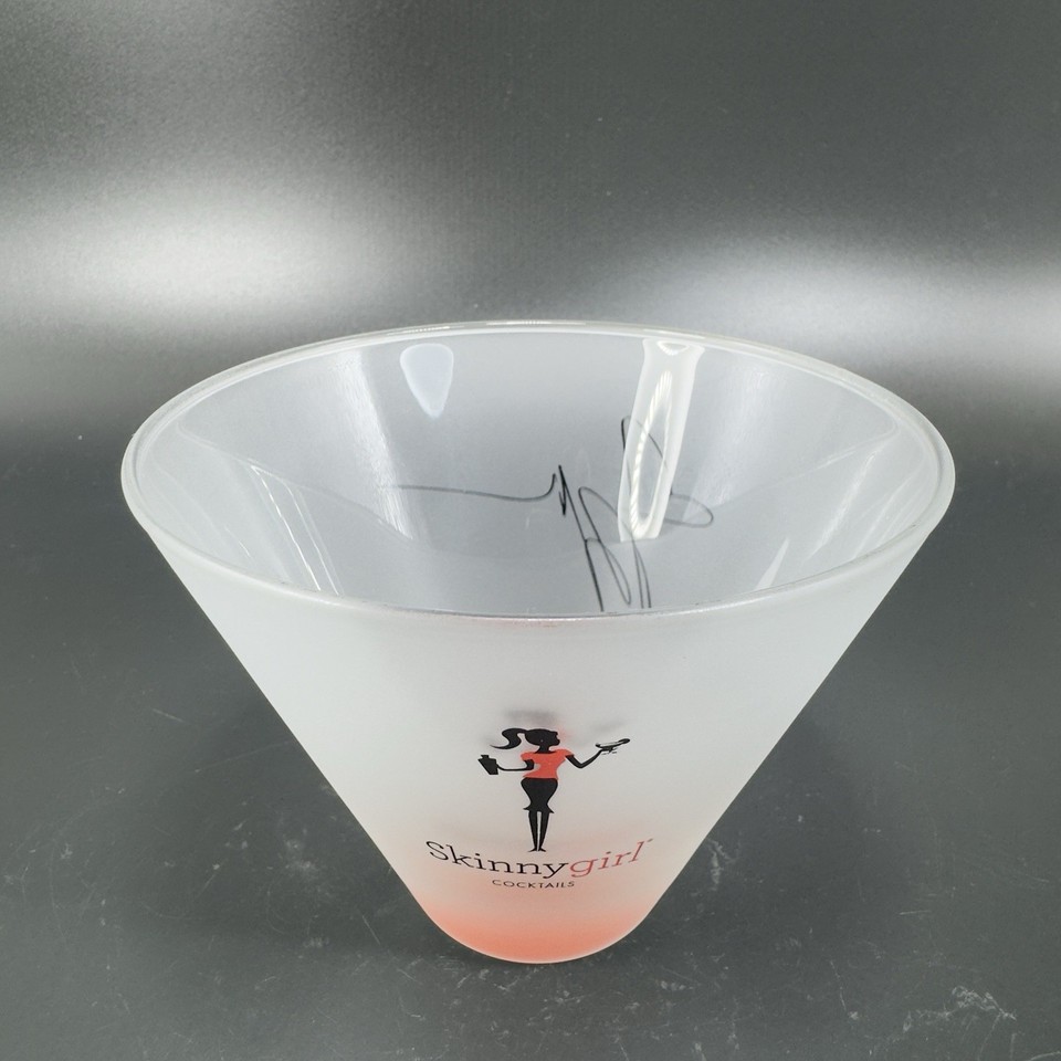 Skinnygirl Skinny Girl Cocktail Martini Glass Cup Clear Frosted Satin ...