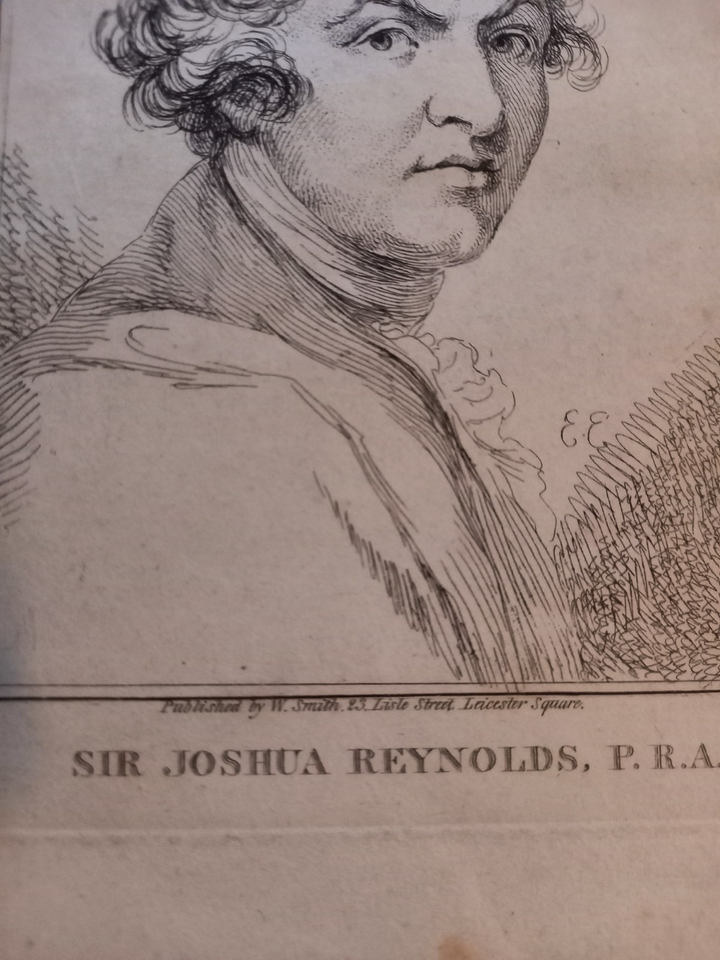 Framed antique engraving of SIR JOSHUA REYNOLDS P.R.A. published by W ...