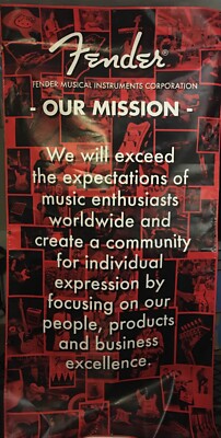 Fender Guitar Mission Statement Banner Large Viny Waterproof Sign 8ft x ...