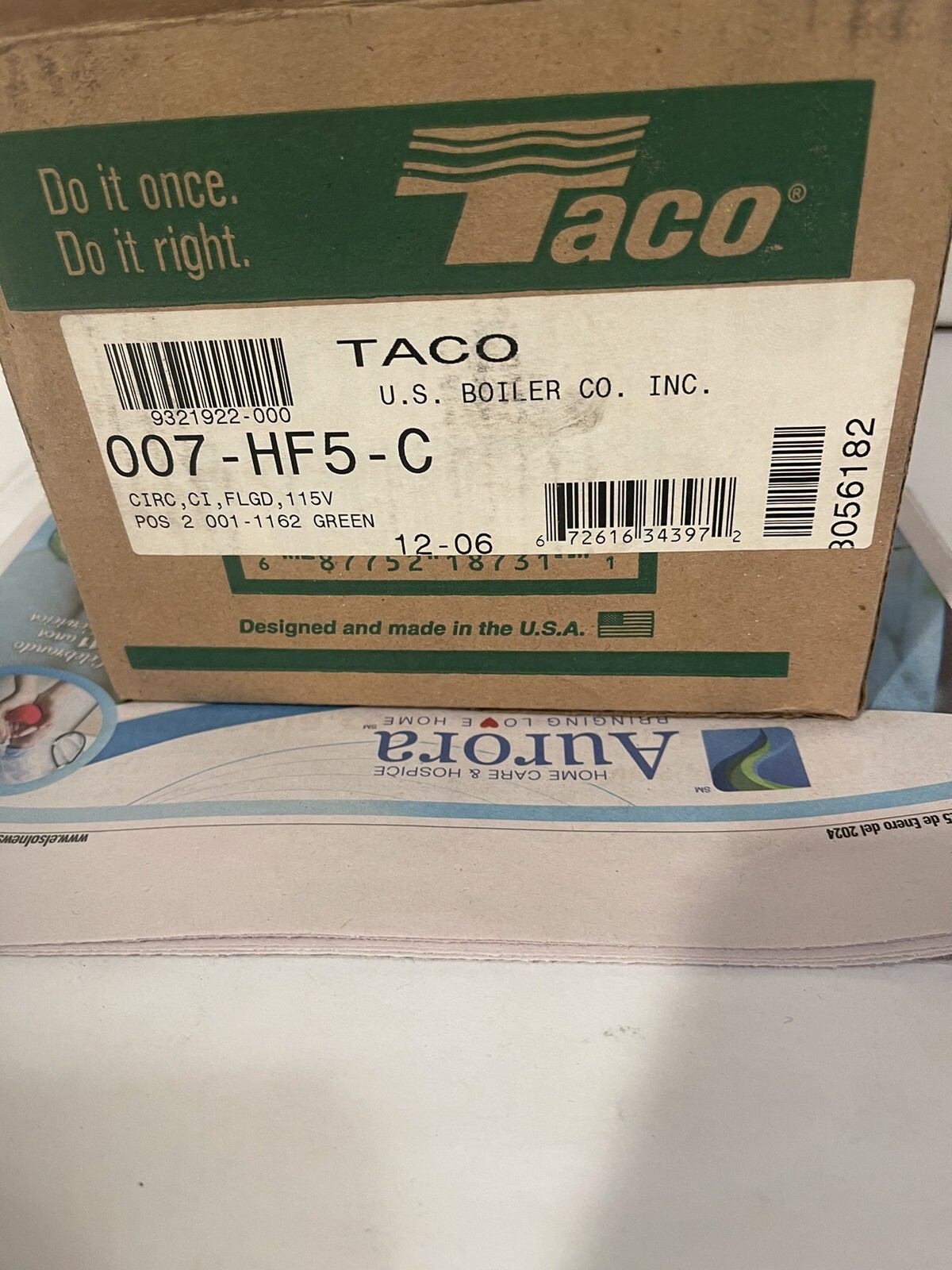 Taco 007-hf5-c 00 Series Cartridge Circulator NOS for sale online | eBay