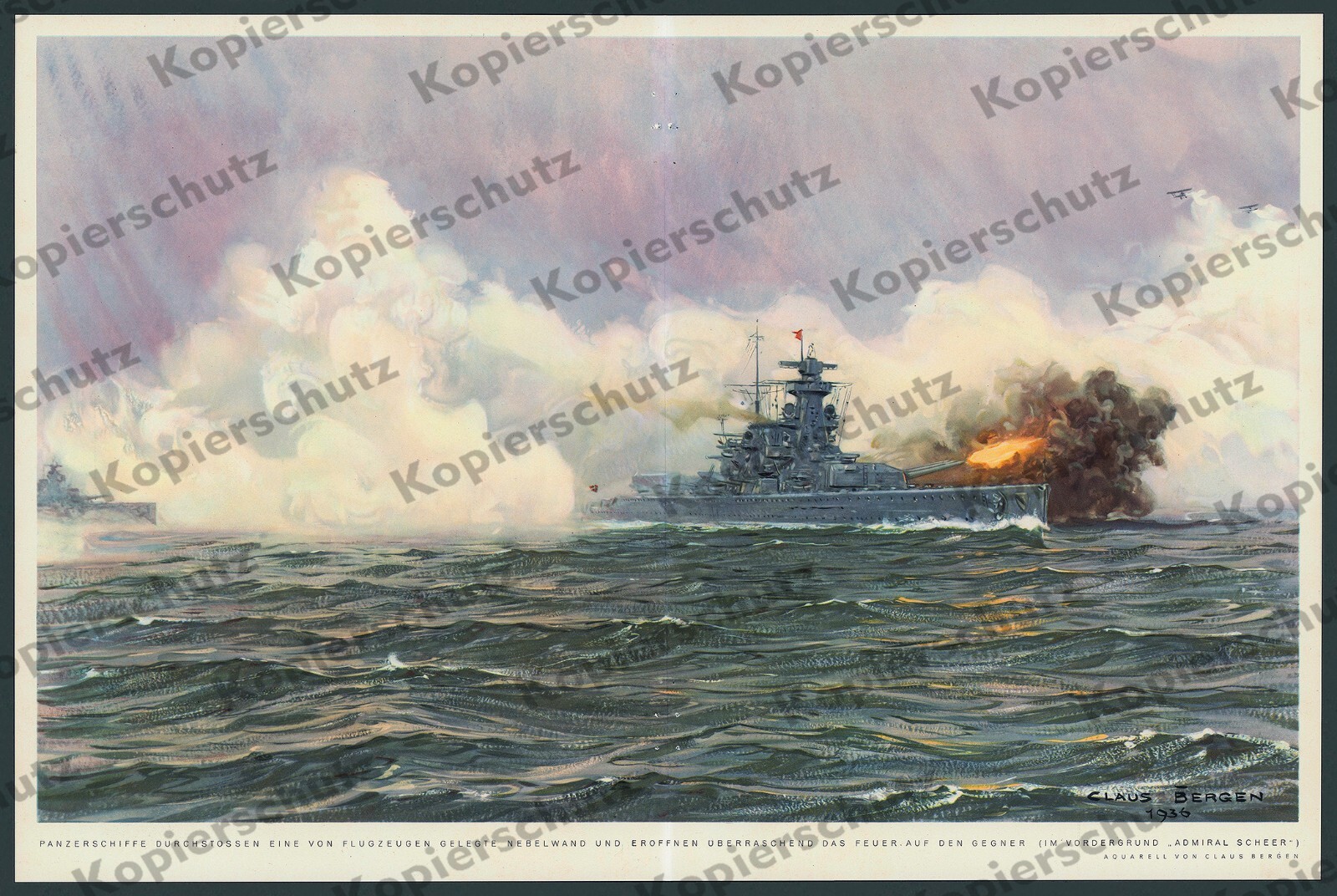 Claus Bergen Seefahrt Marine Nordsee Panzerschiff Admiral Scheer ...