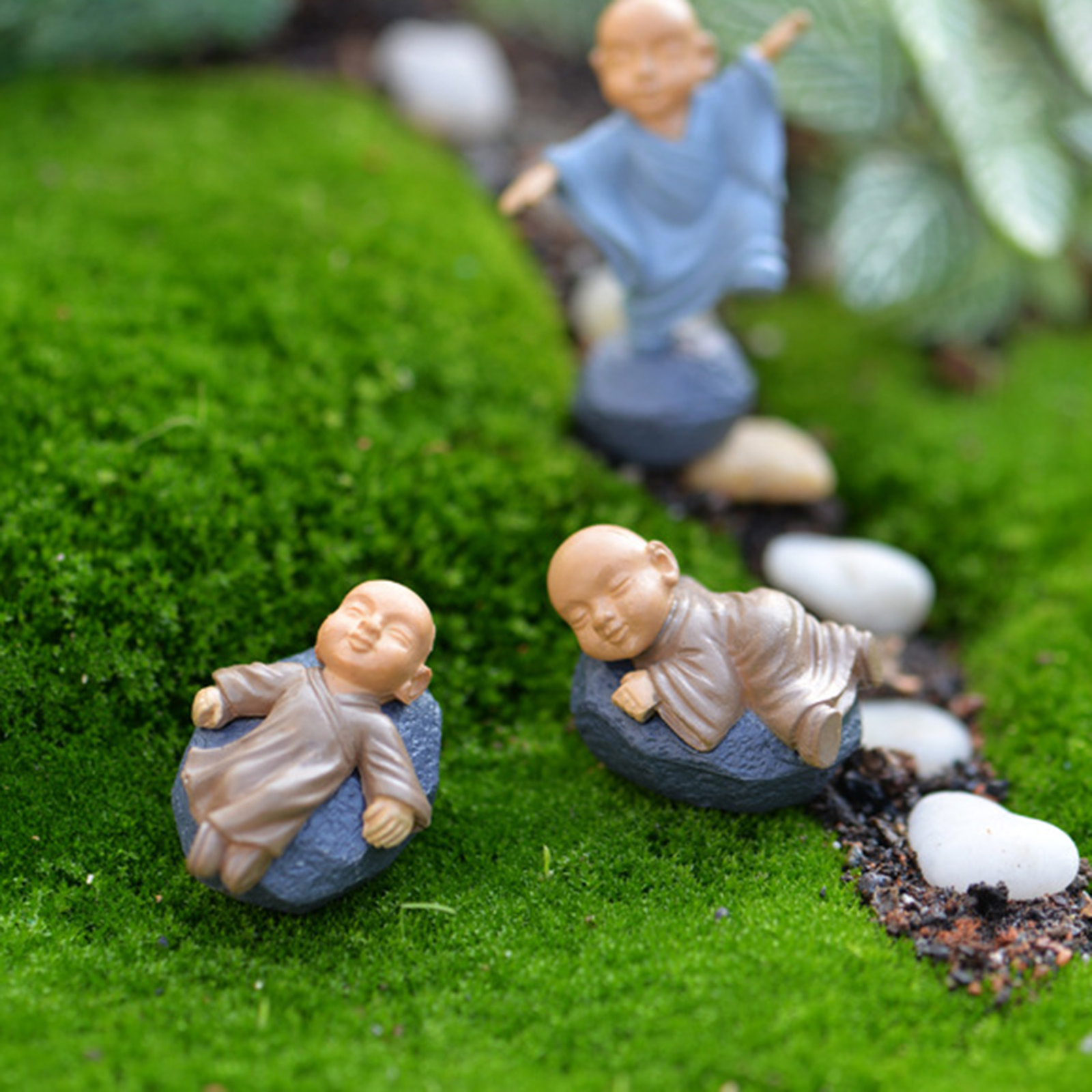 4pcs/set Miniature Monk Decoration Fine Workmanship Hand-painted Bonsai ...